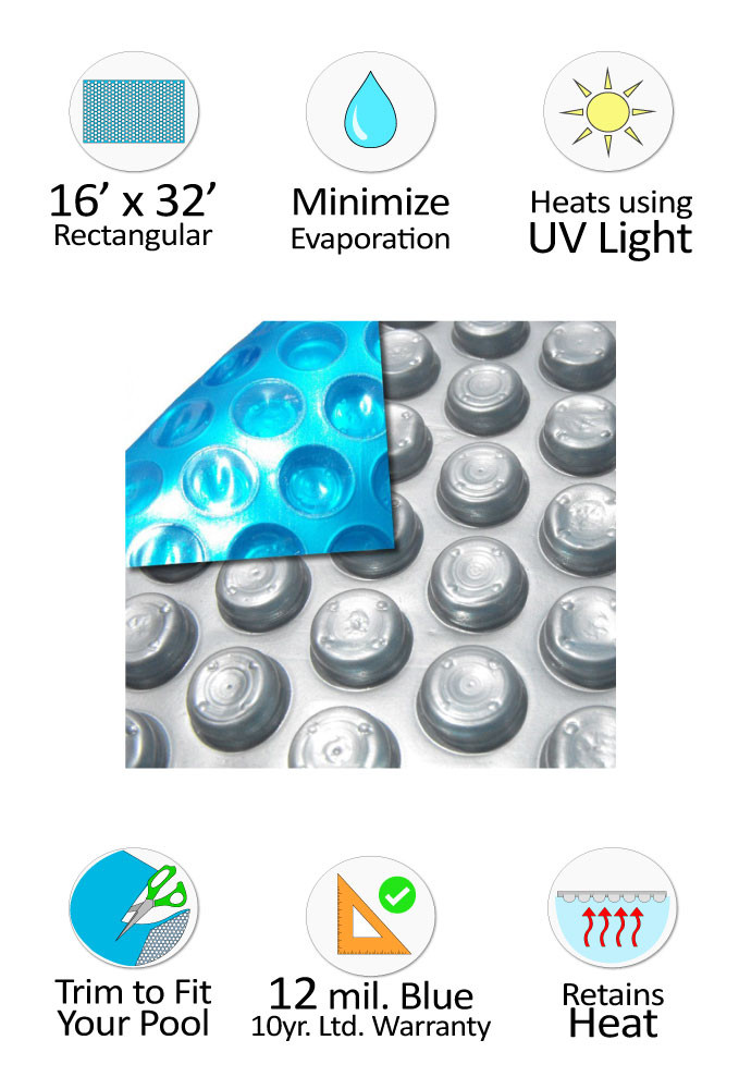 Cover Space Age Extra Heavy Rect. Solar Cover 16x32 - Blue Lagoon Pool ...